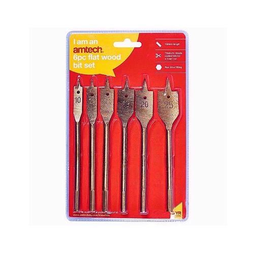 Amtech Drill Flat Wood 6pc Set